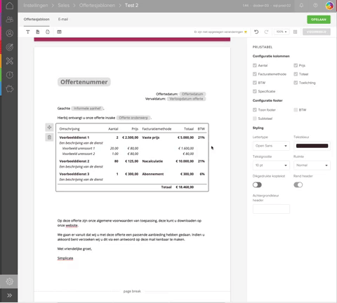 Offerte software - Maak online offertes | Simplicate